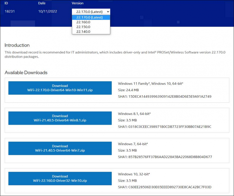 Win11 10 PROSet 